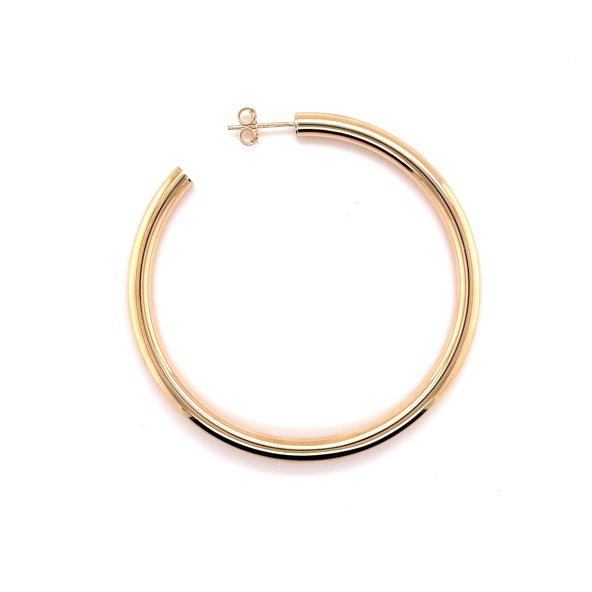 14K Gold Thick C Hoops