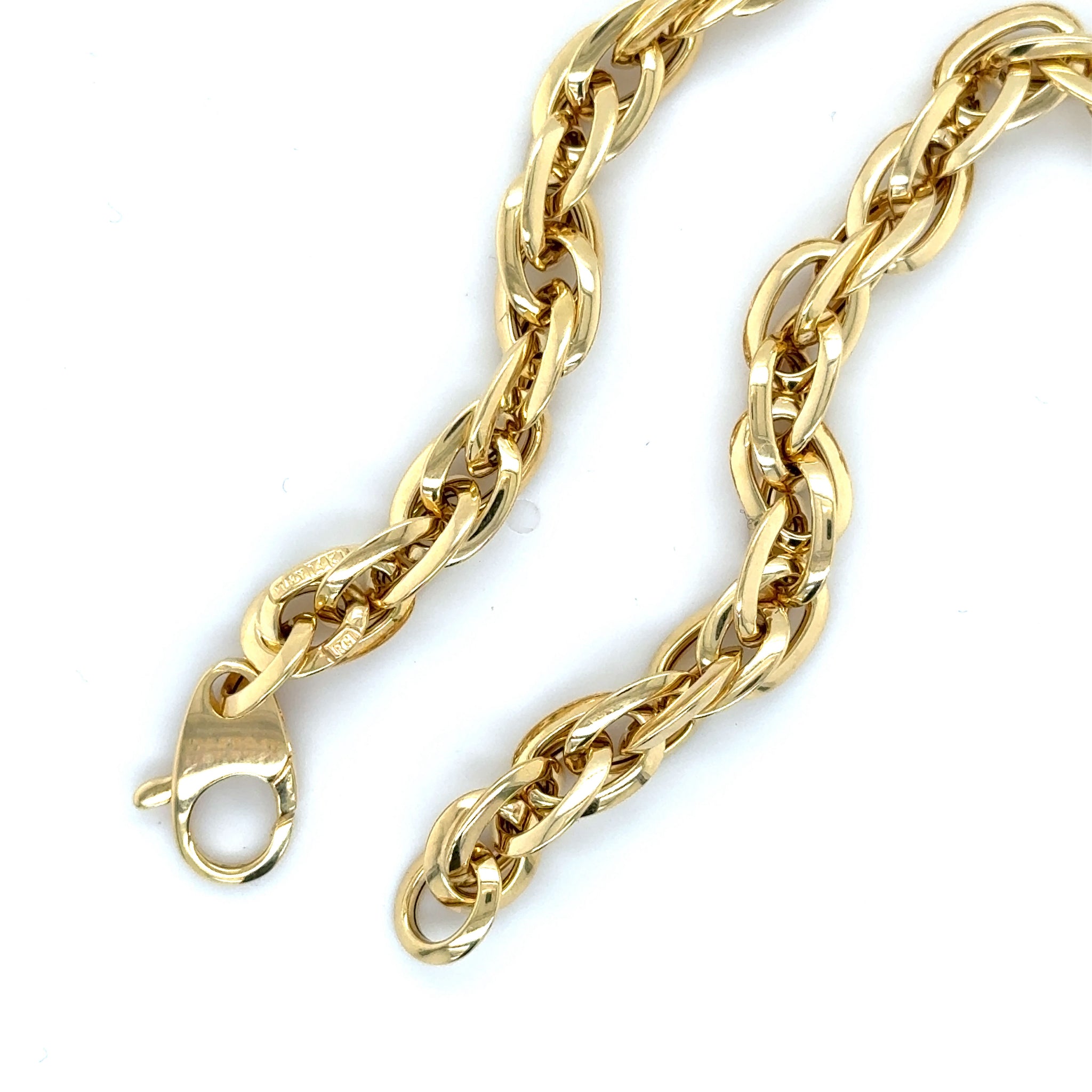 14K Gold Chunky Interlocking Oval Link Necklace