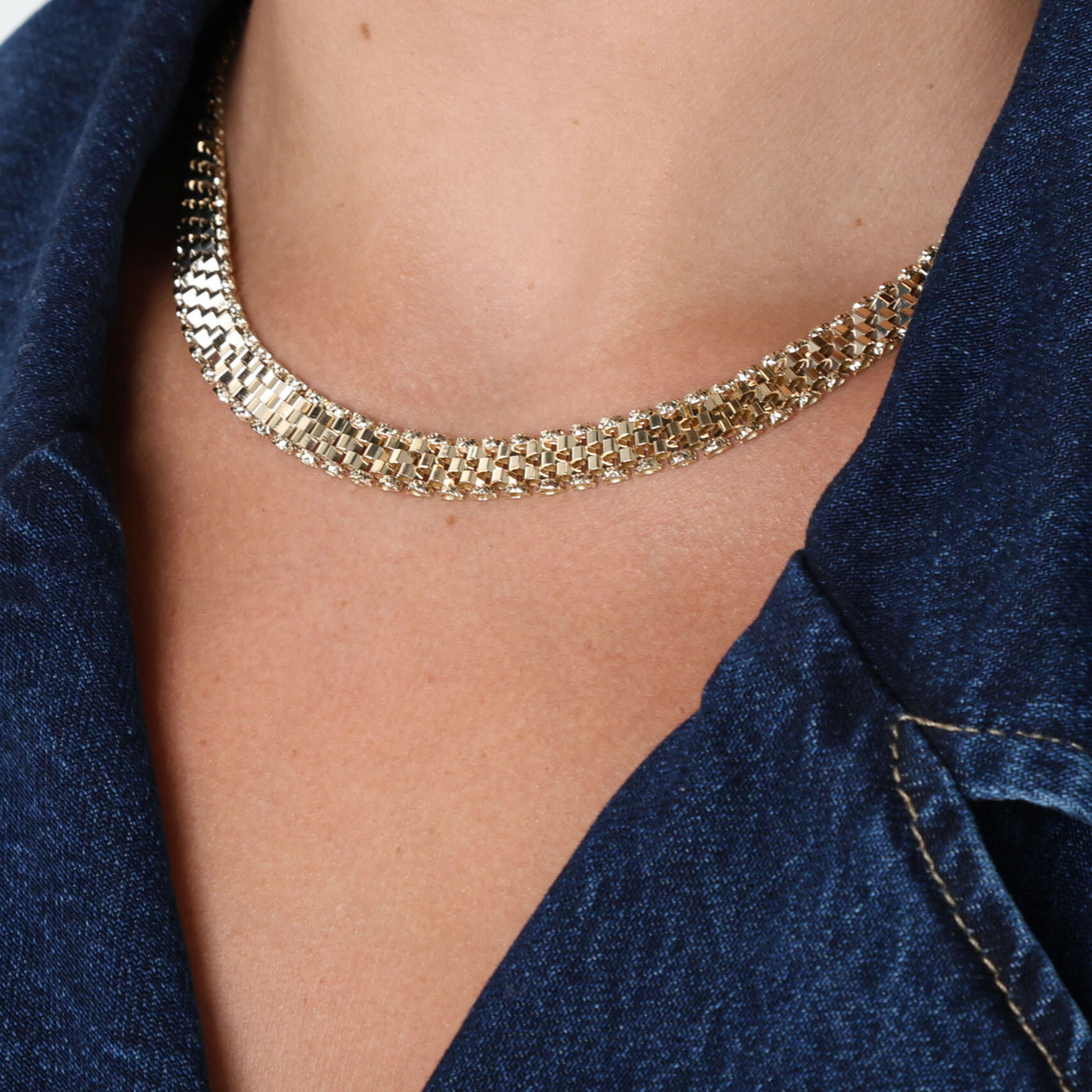 14K Gold Railroad Necklace - Goldmania New York