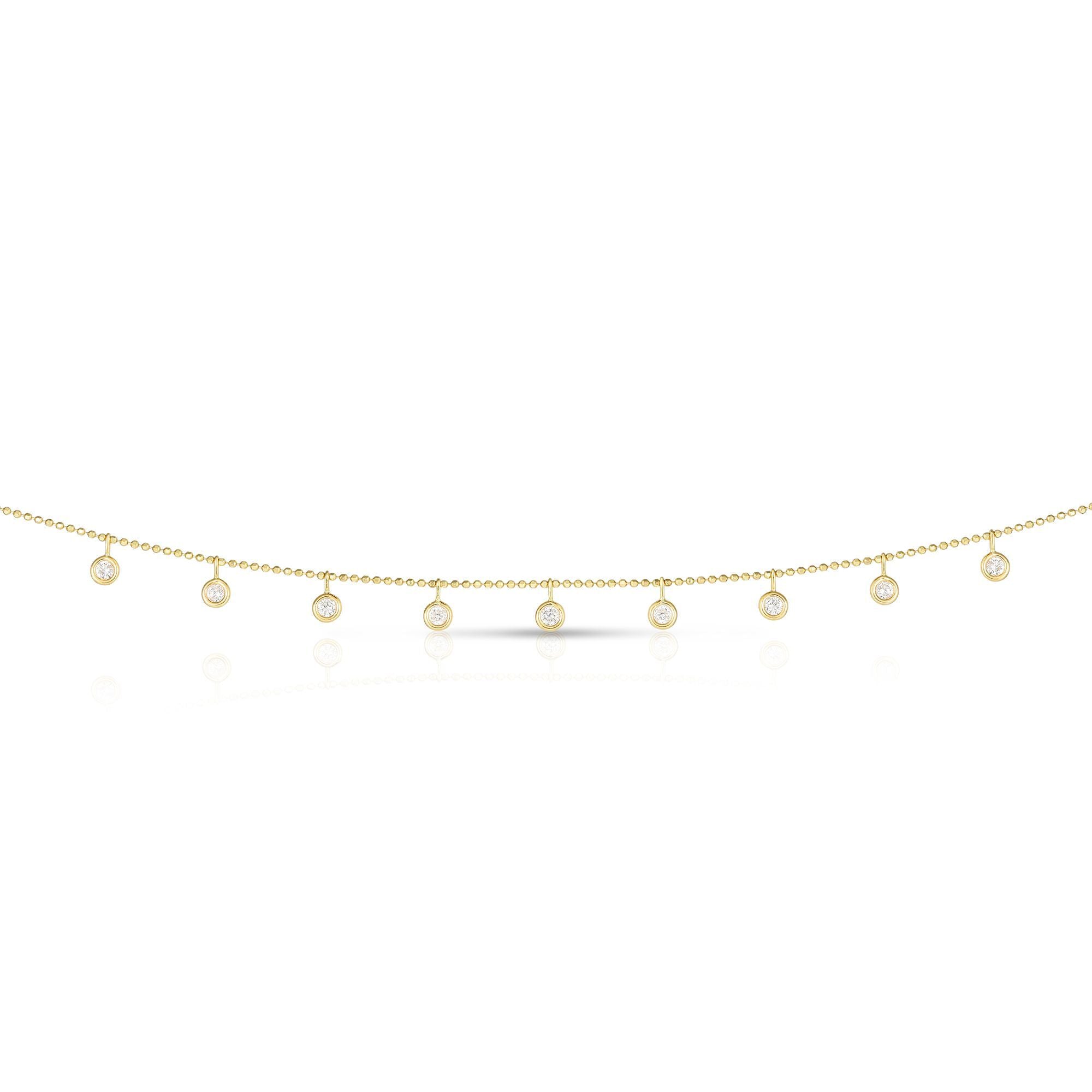 Dangling Diamond Necklace In 14K Gold