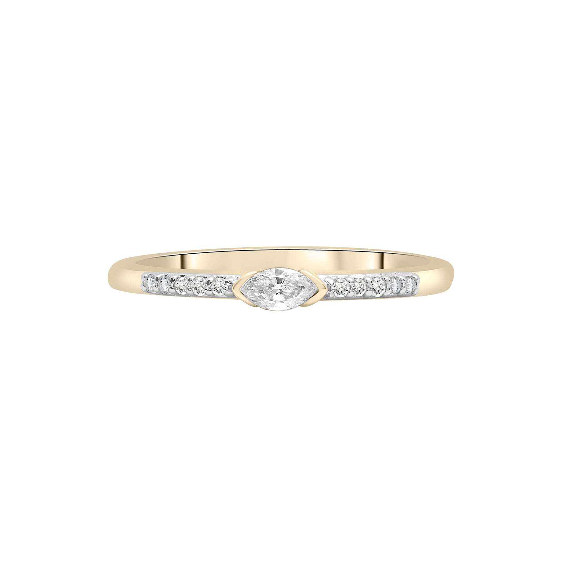 Diamond Bypass Ring In 14K Gold Sale price $715.00