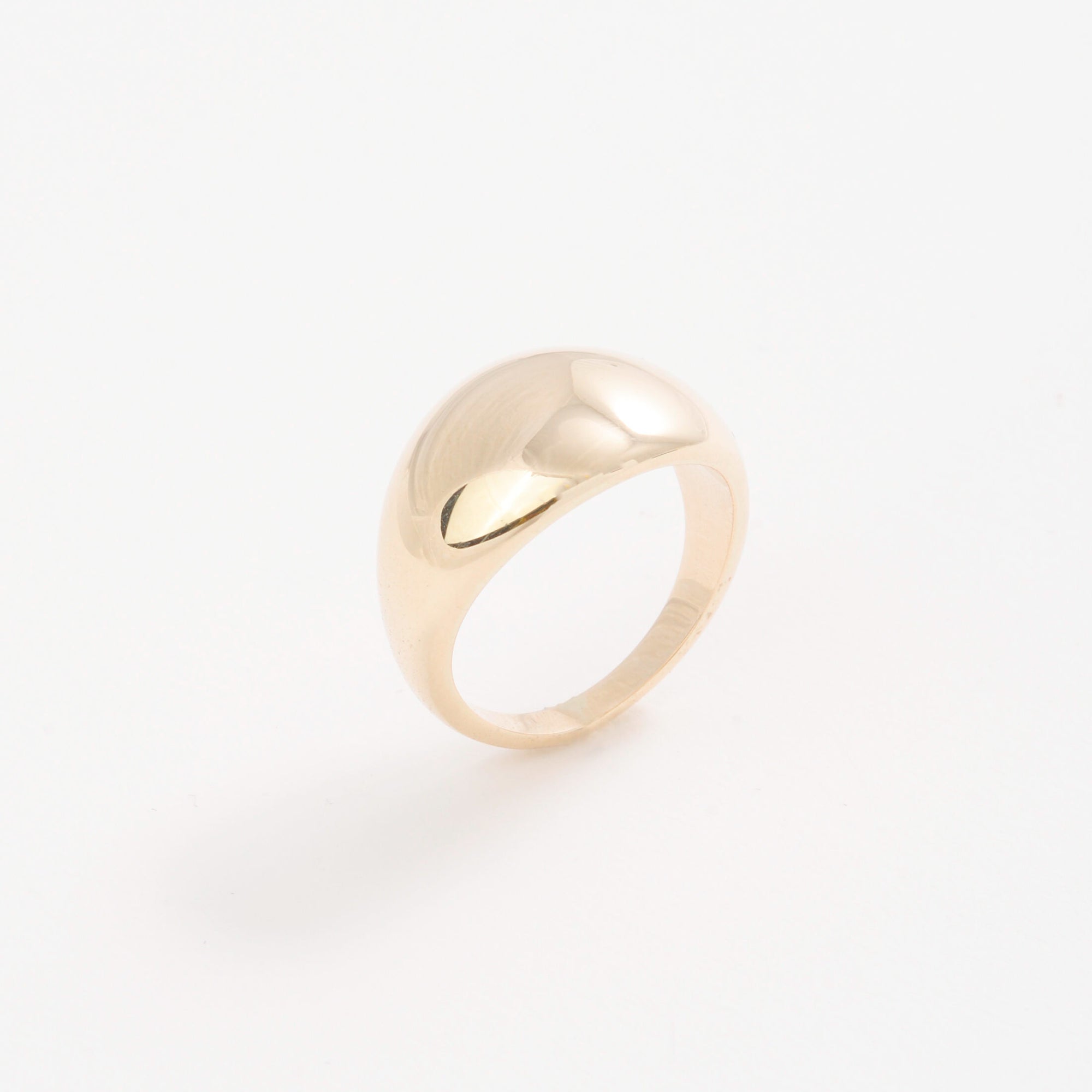 14K Gold Dome Signet Ring